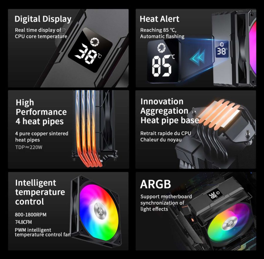GAMEMAX Sigma 520 Digital BKCPU Air Cooler – RAMBoxs Technology Ltd